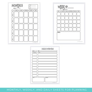 Monthly, Weekly, Daily Lesson Plan Printable Template - Etsy