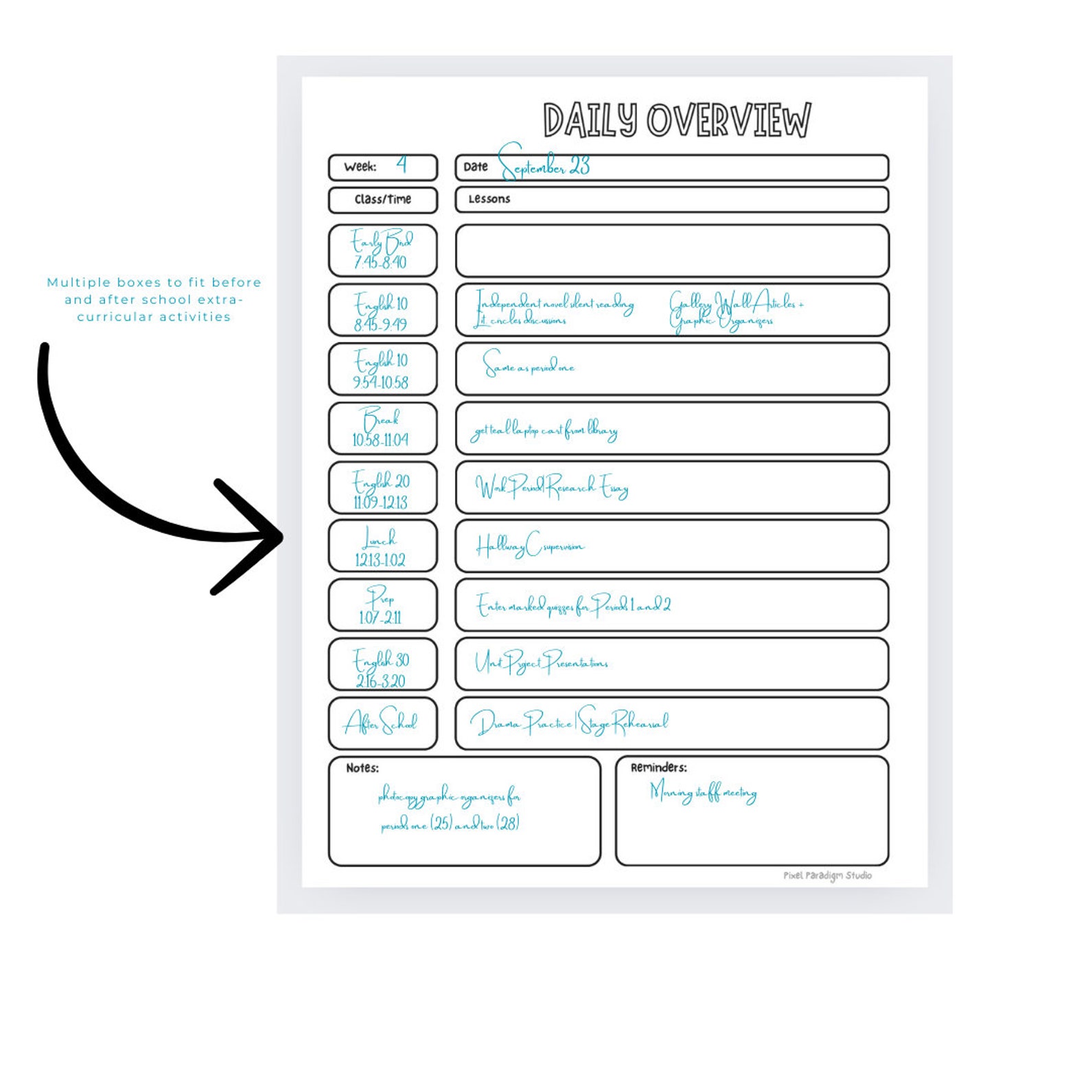 Monthly, Weekly, Daily Lesson Plan Printable Template - Etsy