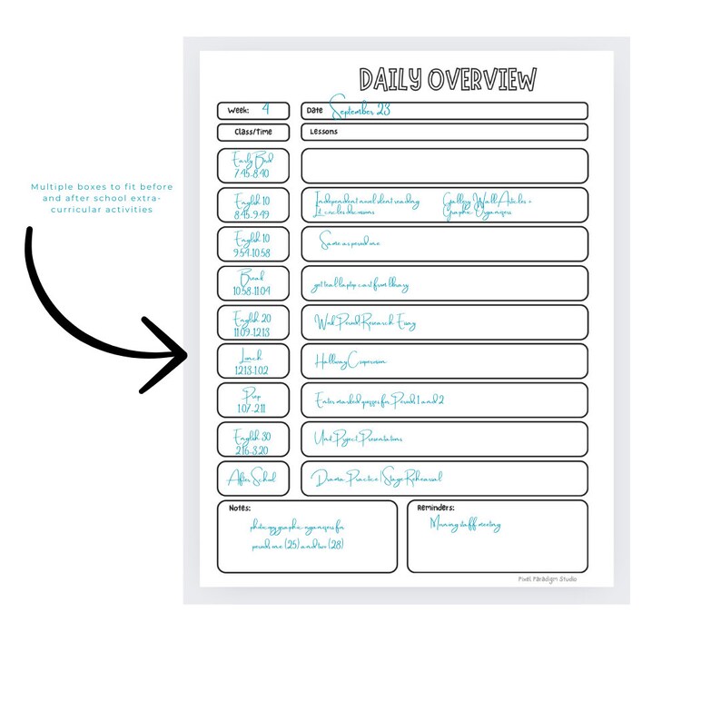 Monthly, Weekly, Daily Lesson Plan Printable Template - Etsy