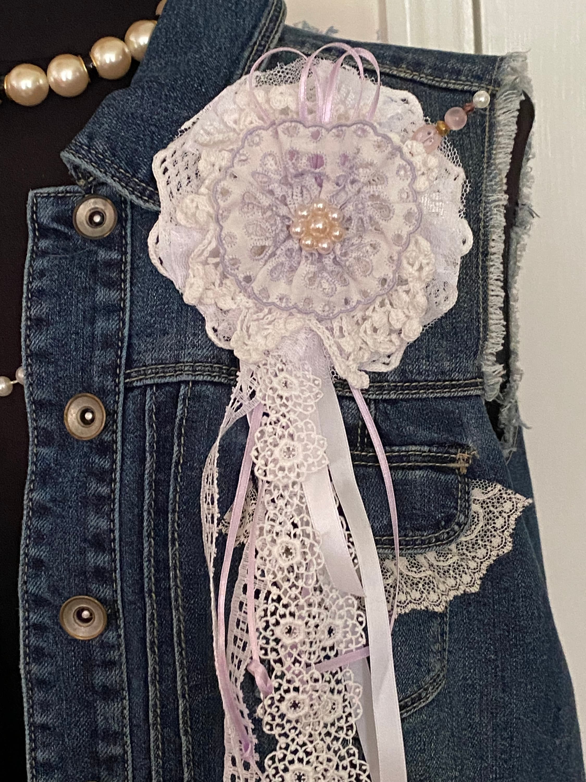 Fabric Flower Brooch - Etsy