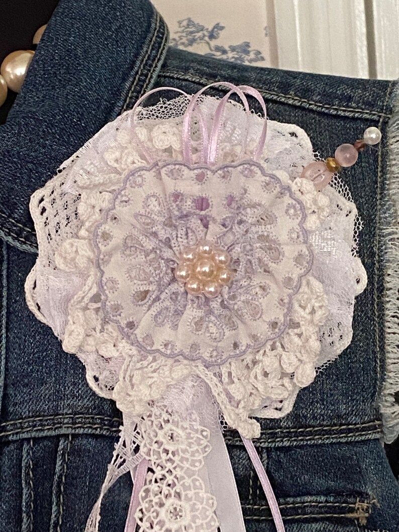 Fabric Flower Brooch - Etsy