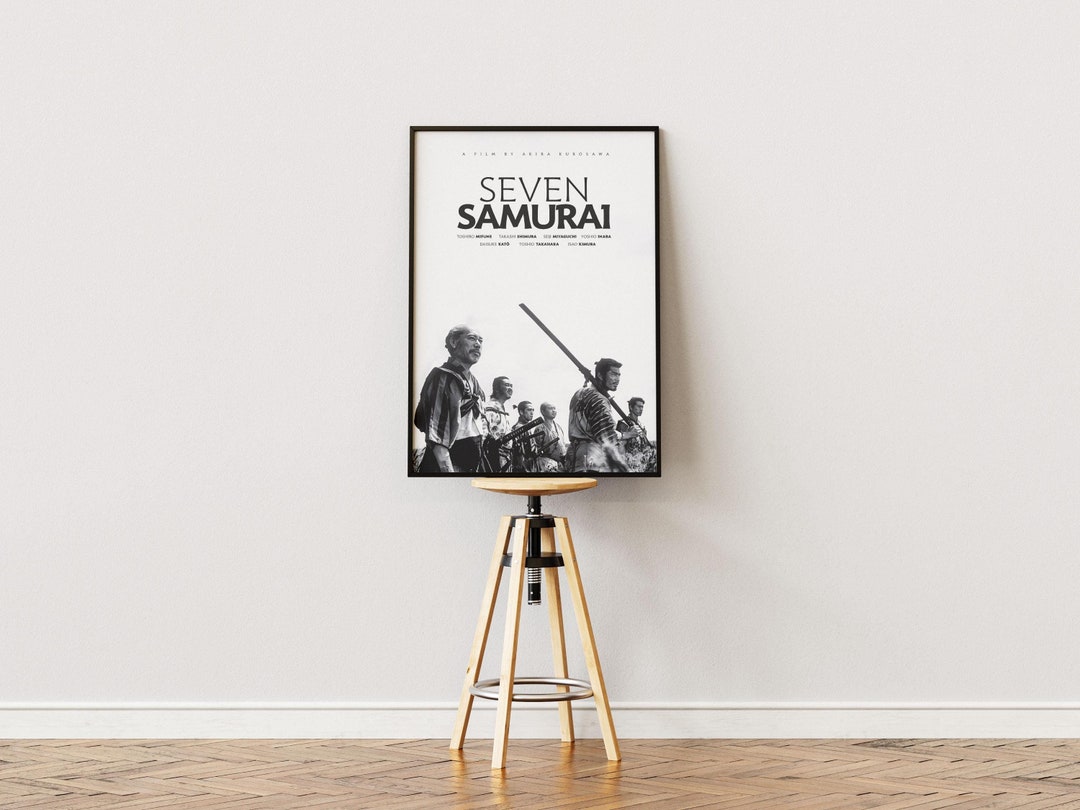 Seven Samurai Poster, Digital Poster, Wall Art, Retro Poster, Vintage ...