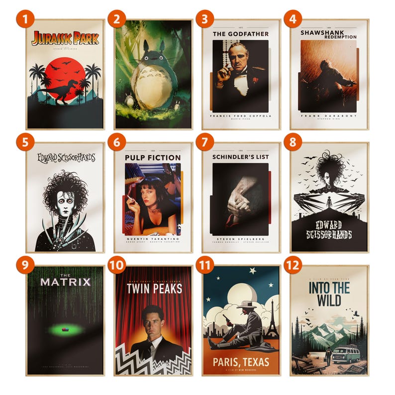 10 Movie Poster Set, Digital Movie Poster Set, Digital Poster Set ...