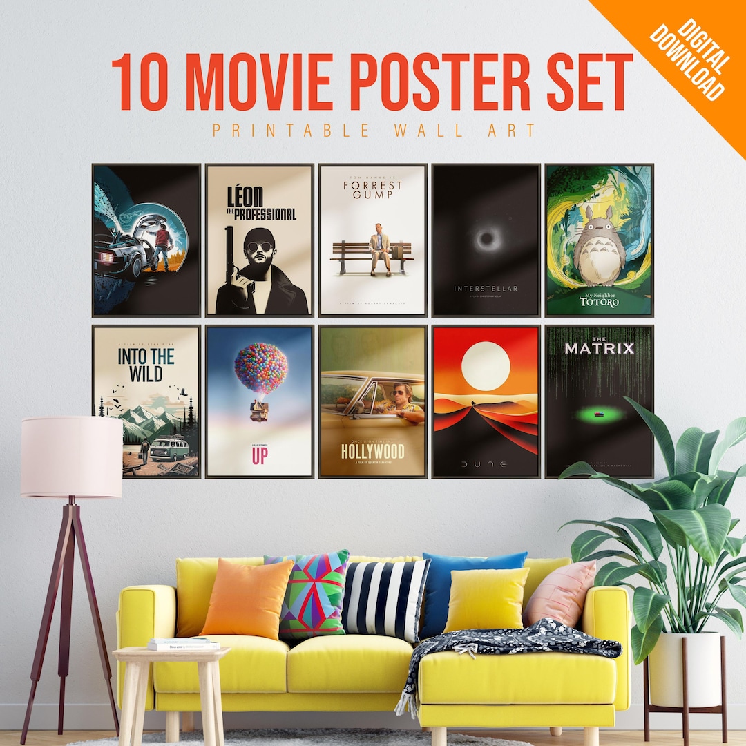 10 Movie Poster Set, Digital Movie Poster Set, Digital Poster Set ...