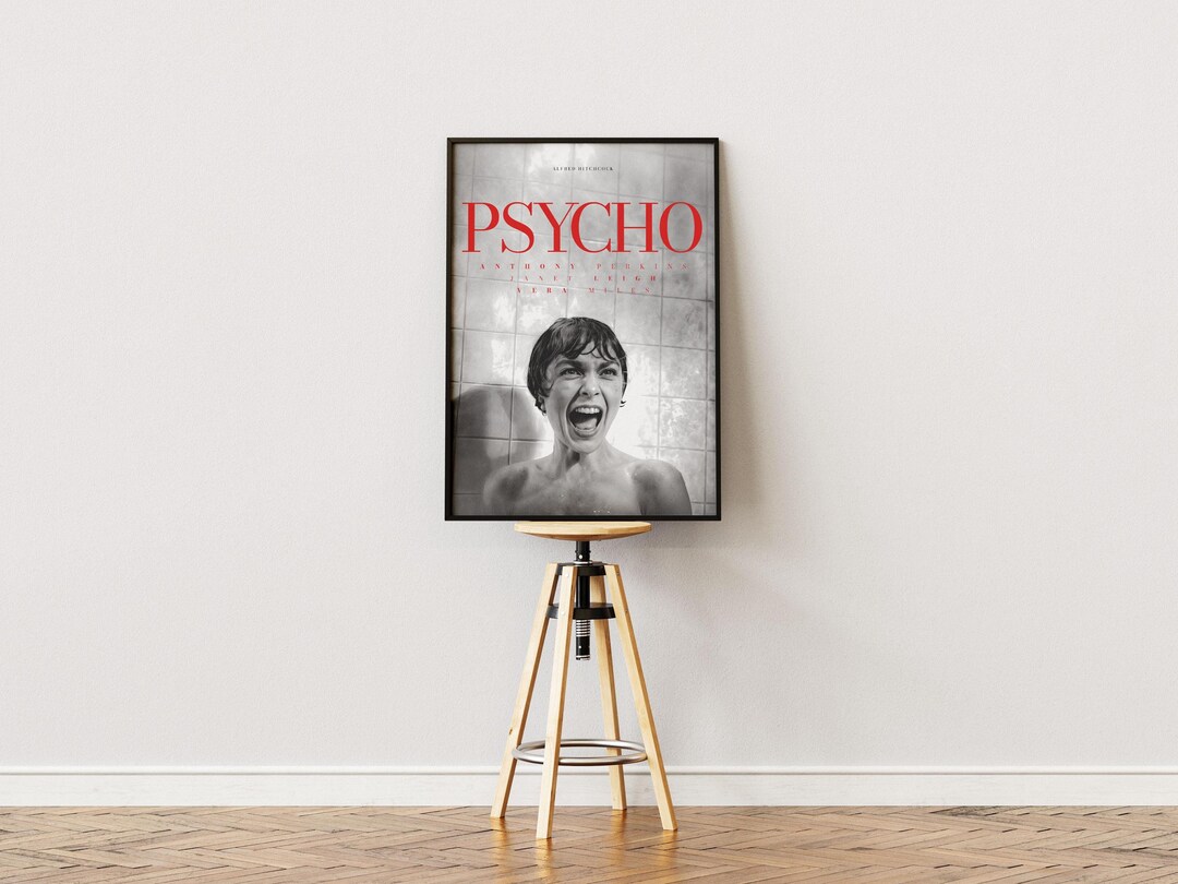 Psycho Poster, Digital Poster, Movie Poster, Retro Vintage Poster, Gift ...