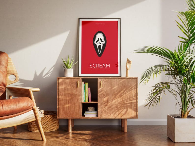 Scream Digital Poster, Minimalist Digital Movie Print, Movie Lovers ...