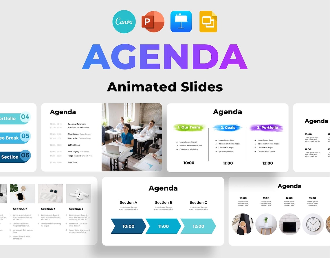 Agenda Powerpoint Template,canva Presentations,keynote Meeting ...