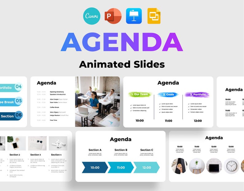 Agenda Powerpoint Template,canva Presentations,keynote Meeting ...