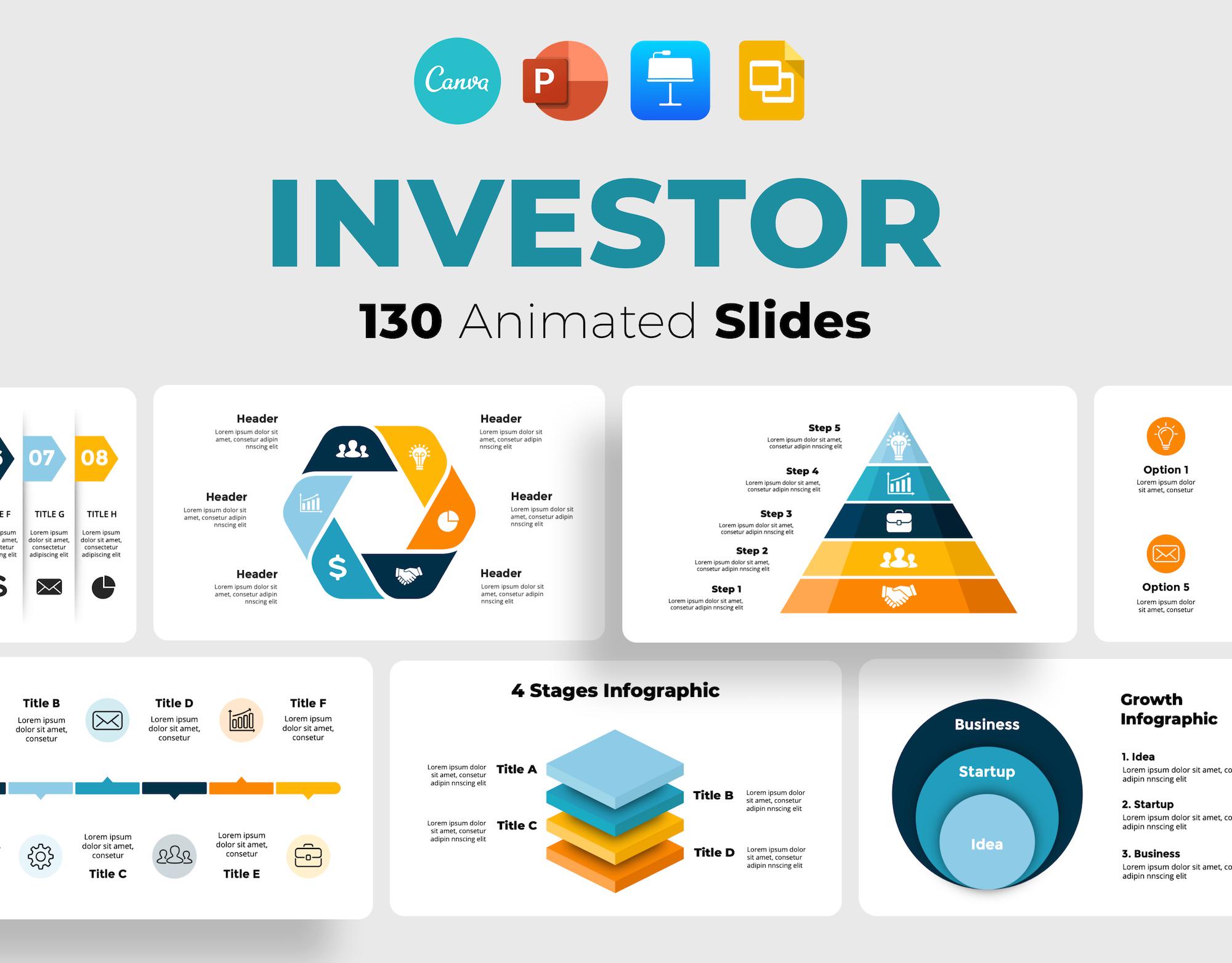 Investor Powerpoint Presentation, Investments Canva Infographics ...