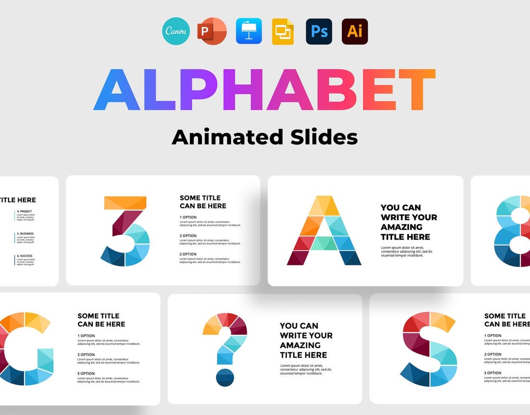 Alphabet Presentation Template, Powerpoint Letters, Canva Font Slides ...