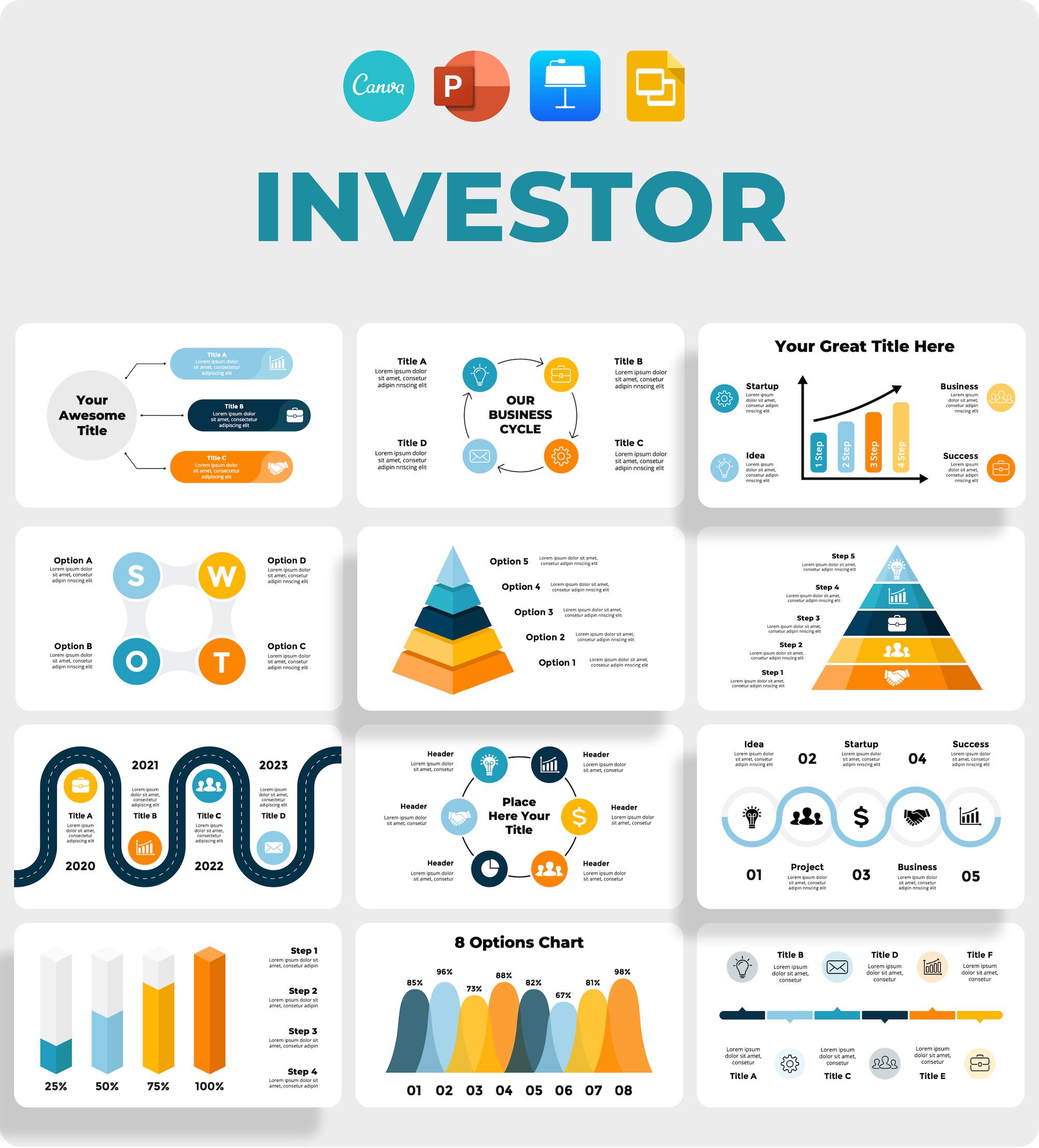 Investor Powerpoint Presentation, Investments Canva Infographics ...