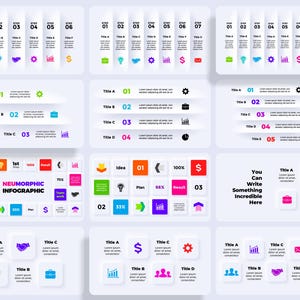 Neumorphism Powerpoint Presentation Template, Neumorphic Infographics ...