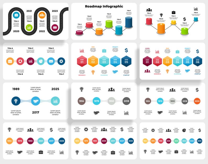 Timelines Roadmaps Infographics,step by Step Canva Presentation Template,business Pathway ...
