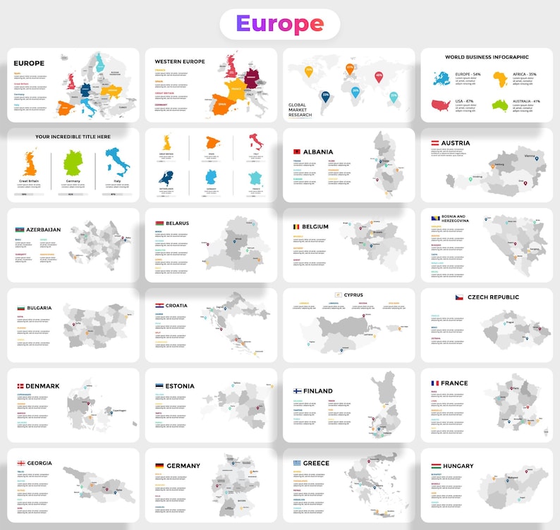 Country Map Presentation Template, Powerpoint Maps, Market Expansion ...