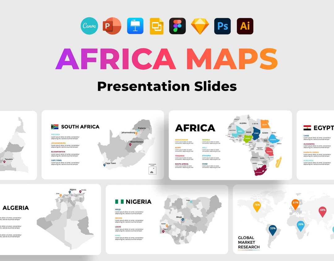 Africa Vector Maps,egypt Presentation Template,south Africa Powerpoint ...