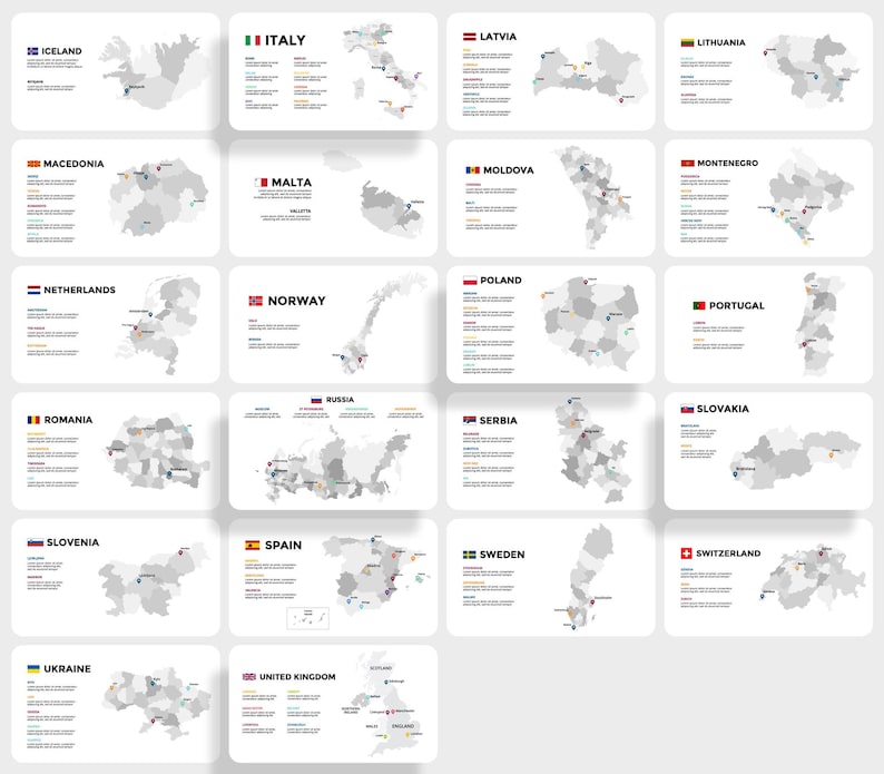 Country Map Presentation Template, Powerpoint Maps, Market Expansion ...