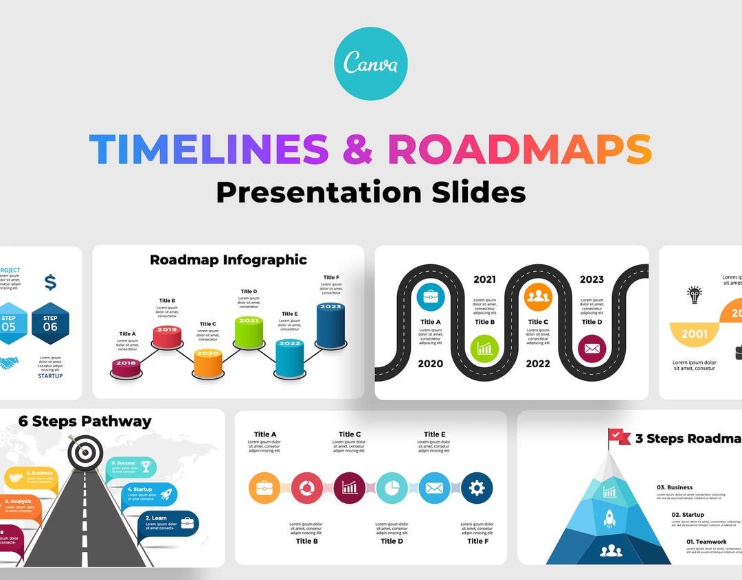Timelines Roadmaps Infographics,step by Step Canva Presentation ...