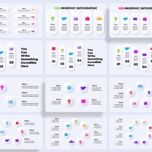 Neumorphism Powerpoint Presentation Template, Neumorphic Infographics ...