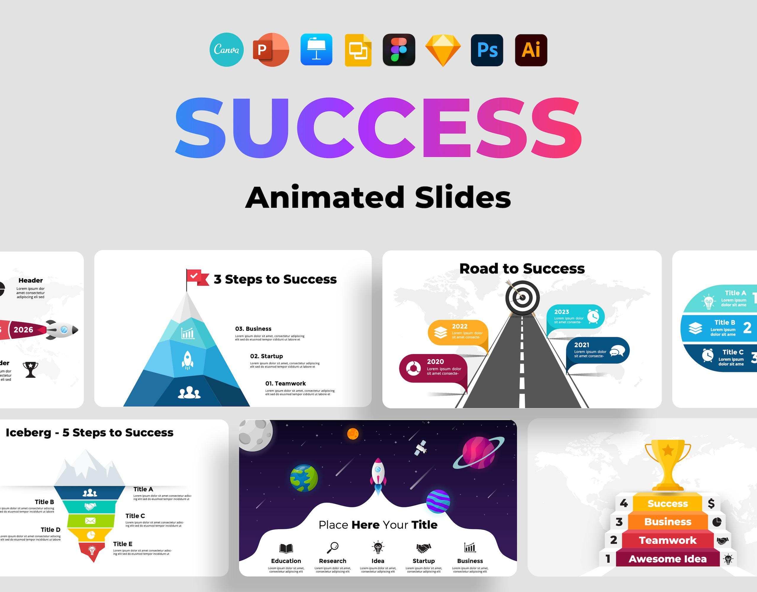 Success Powerpoint Template, Business Infographic, Motivational Pitch ...