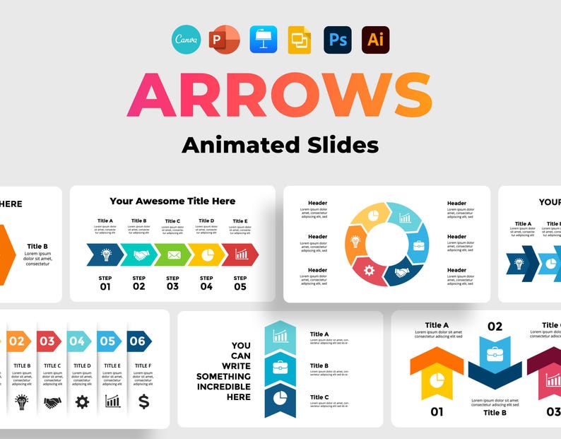 Arrows Infographics, Powerpoint Template, Presentation Slides, Canva ...