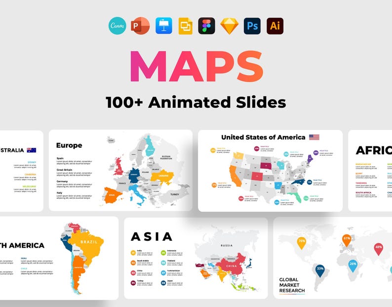 World Vector Maps,powerpoint Presentation Template,europe Canva Slides ...