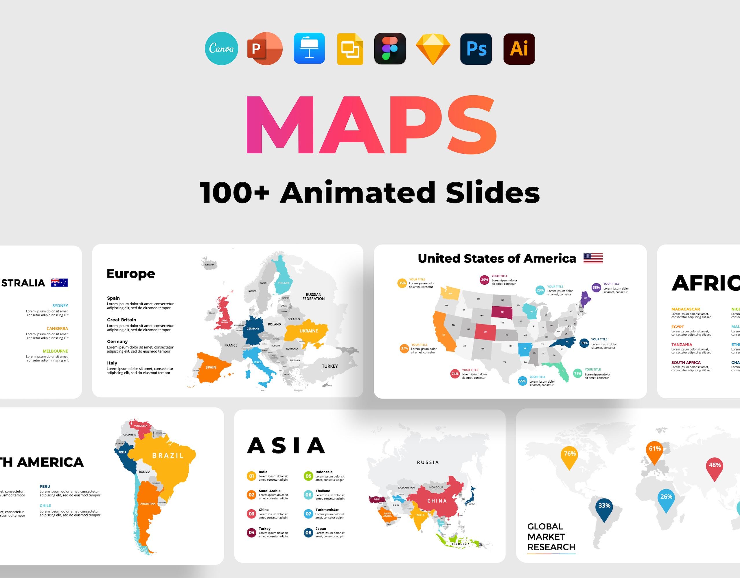 World Vector Maps,powerpoint Presentation Template,europe Canva Slides ...