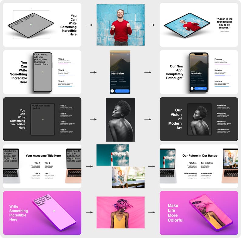 500 Mockups Powerpoint & Keynote Bundle, Apple Devices for Your Design ...