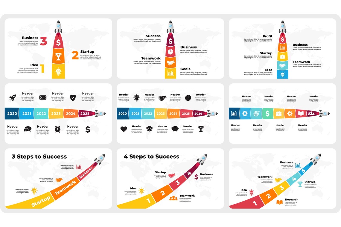 Success Infographics Design. Powerpoint Presentation Template for Business or Motivational Pitch ...
