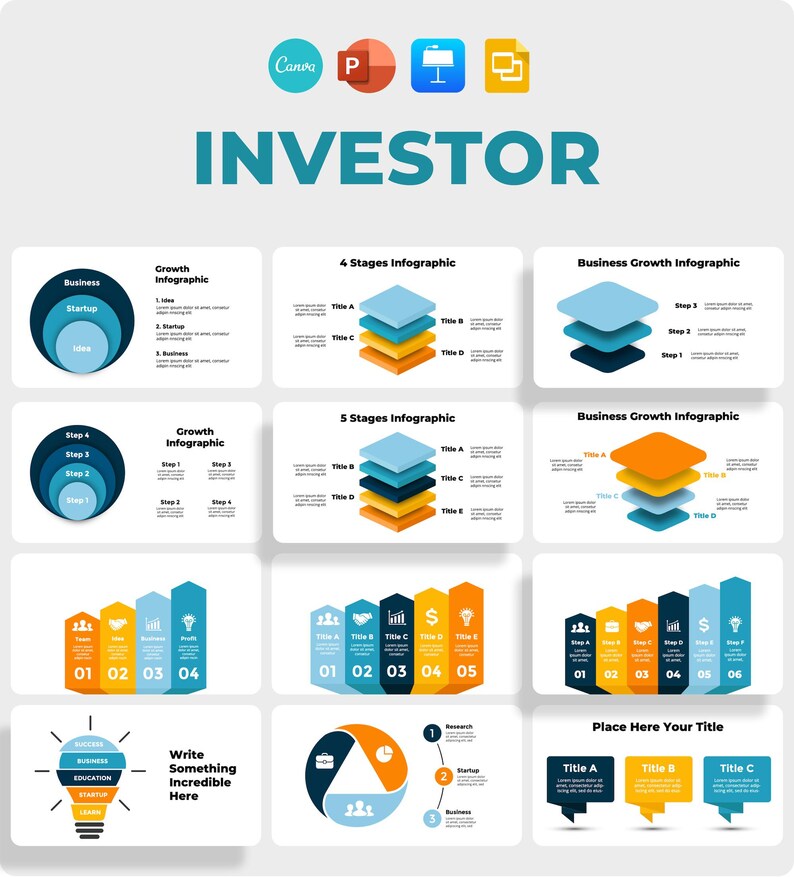 Investor Powerpoint Presentation,investments Canva Infographic,business ...
