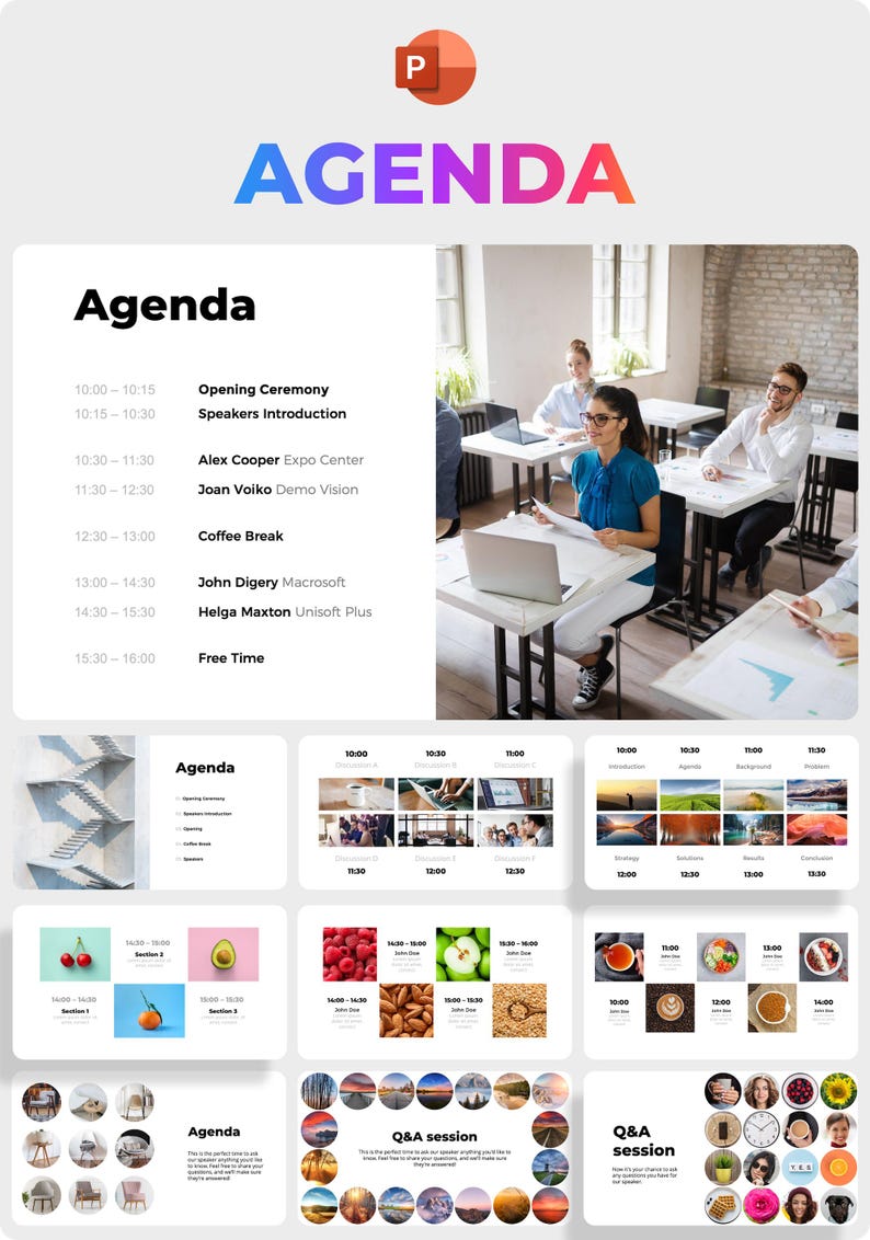 Agenda Powerpoint Template,editable Presentation,meeting Conference ...