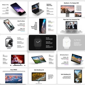 500 Mockups Powerpoint & Keynote Bundle, Apple Devices for Your Design ...