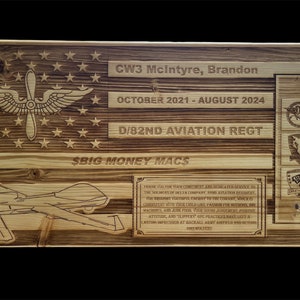 Laser Engraved Plaque Going Away Gifts American Flag Army Plaques PCS ...