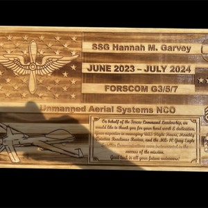 Laser Engraved Plaque Going Away Gifts American Flag Army Plaques PCS ...