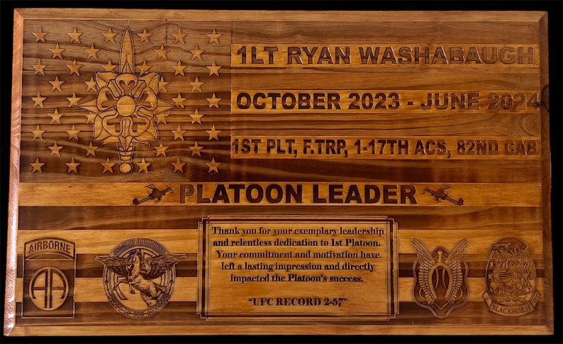 Laser Engraved Plaque - Going Away Gifts - American Flag - Army Plaques ...