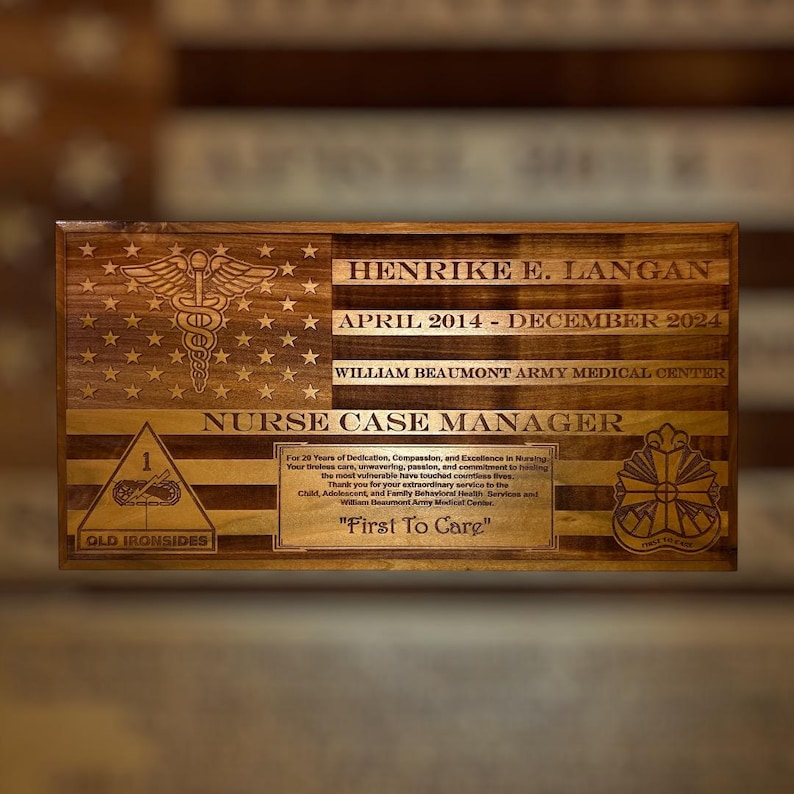 Laser Engraved Plaque - Going Away Gifts - American Flag - Army Plaques ...