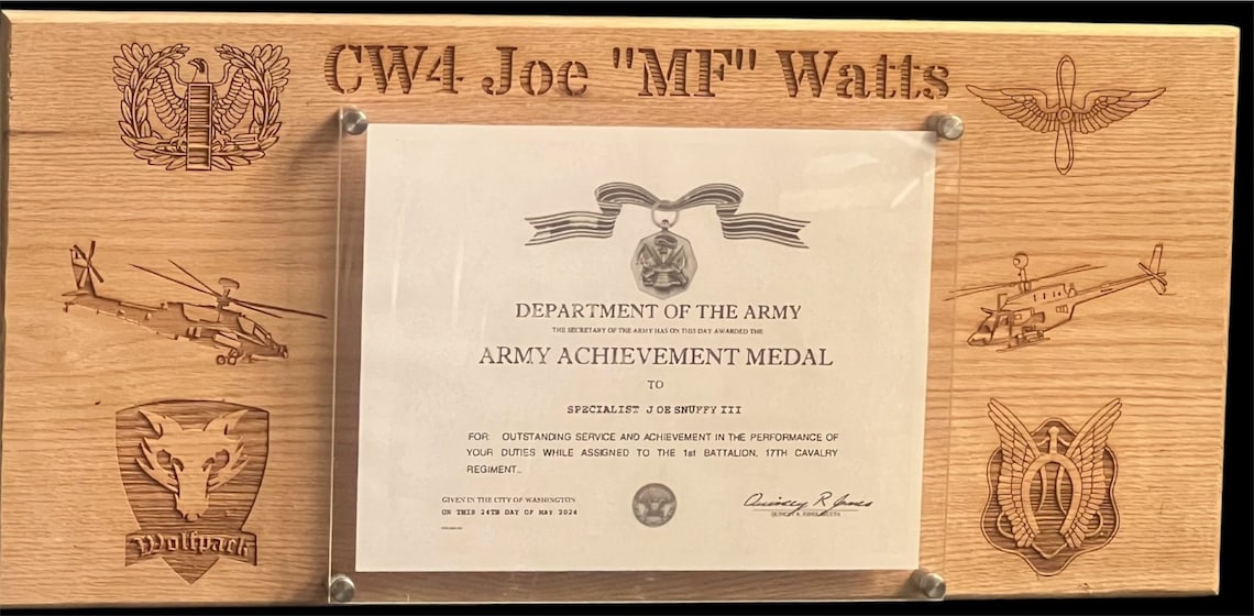 Going Away Plaque W/acrylic Guidon - Custom Engraved Plaque - Going ...