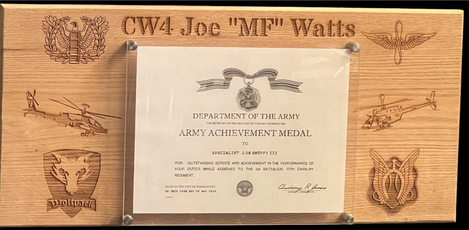 Going Away Plaque W/acrylic Guidon - Custom Engraved Plaque - Going ...