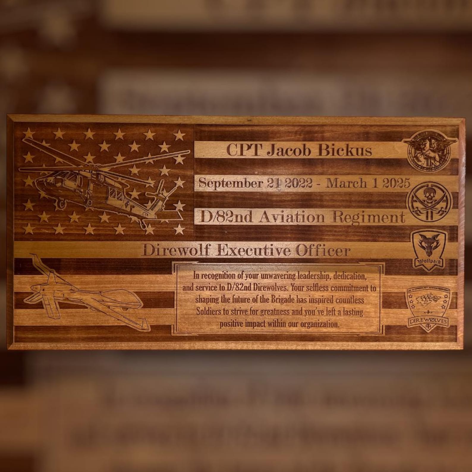 Laser Engraved Plaque - Going Away Gifts - American Flag - Army Plaques ...