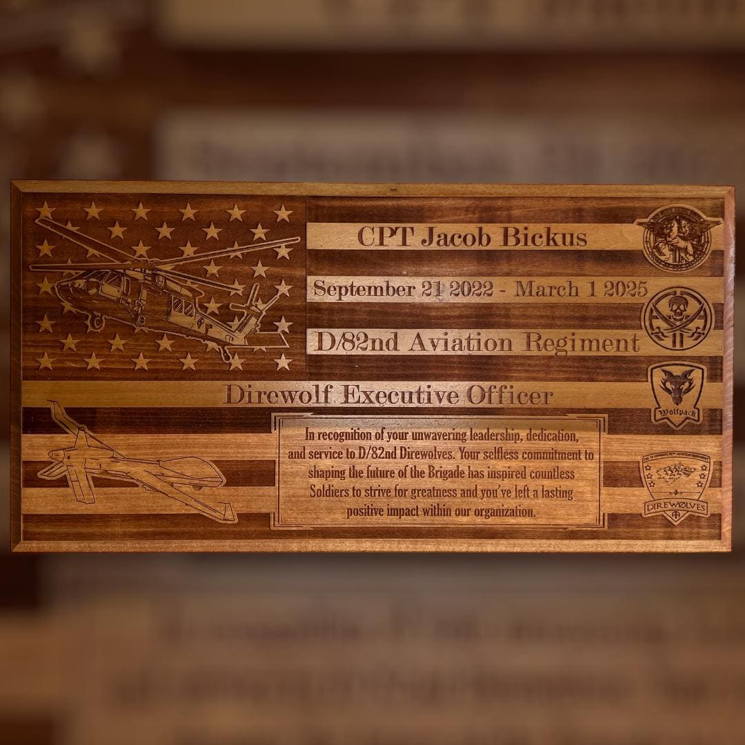Laser Engraved Plaque - Going Away Gifts - American Flag - Army Plaques ...