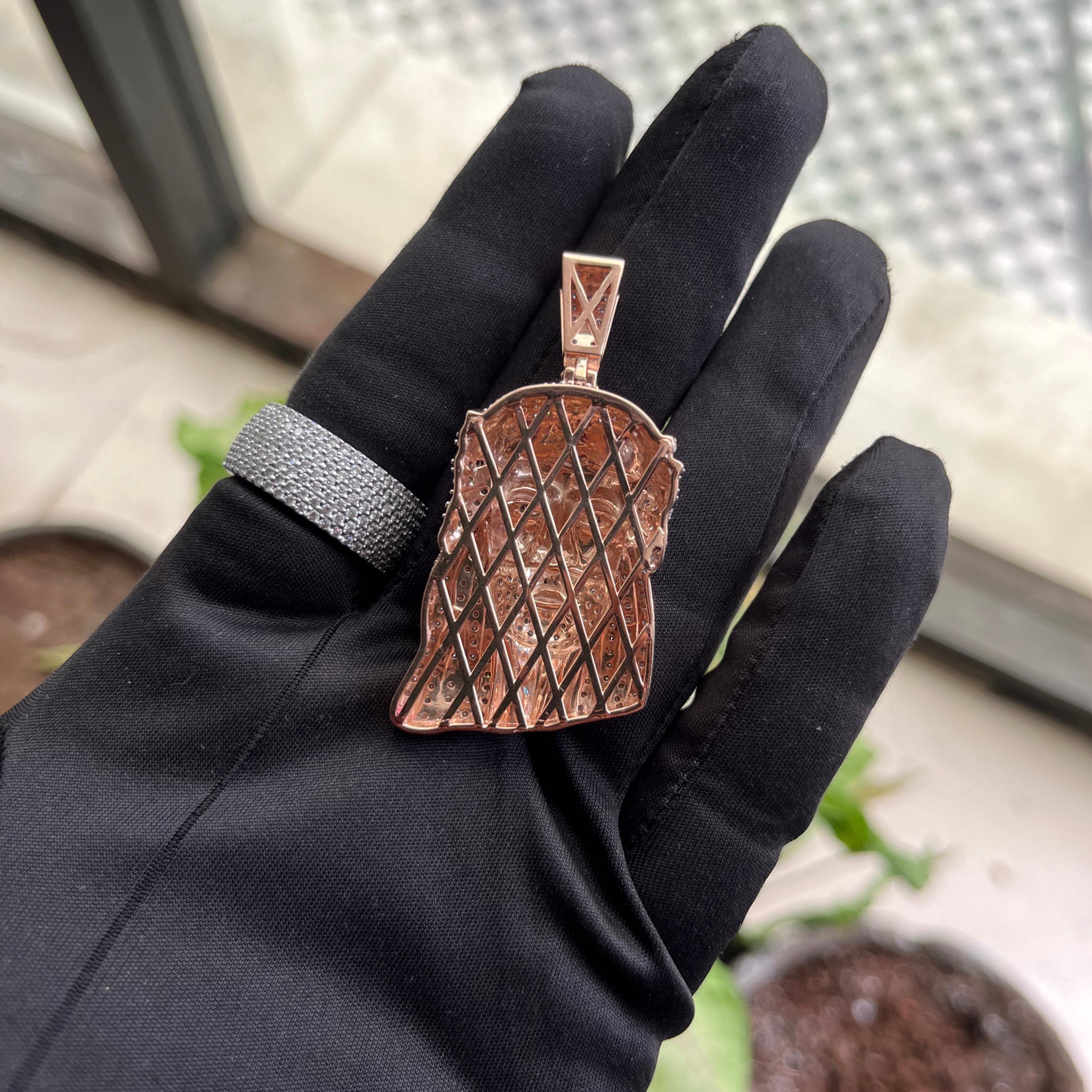 Men's Iced Out 3D Jesus Face Pendant, VVS Moissanite Diamond Jesus ...