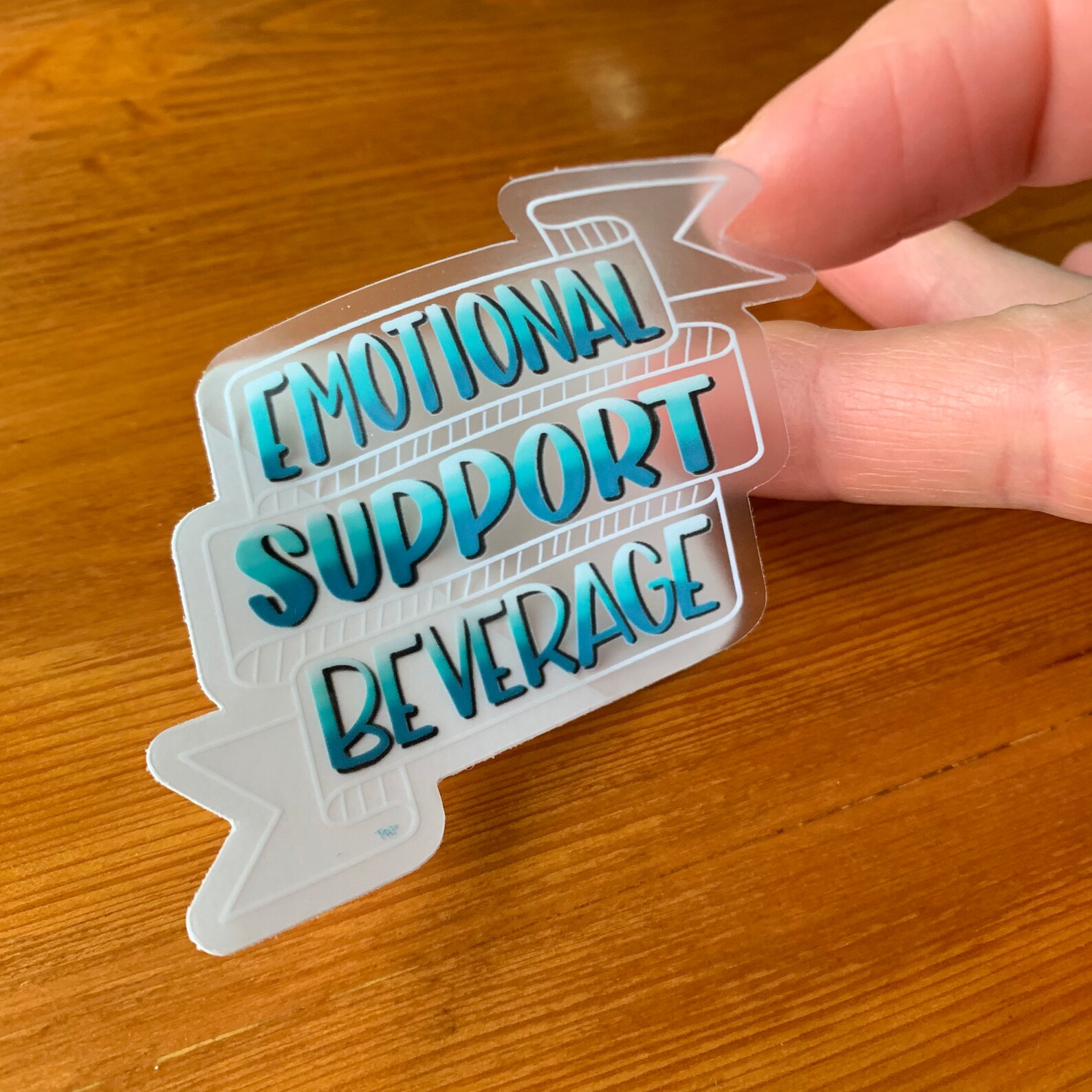 Emotional Support Beverage Clear Vinyl Sticker - Etsy