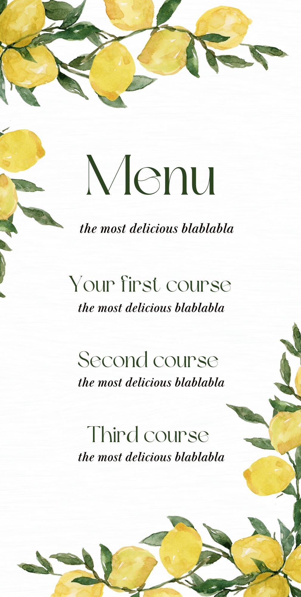 Italian Dinner Menu - Etsy