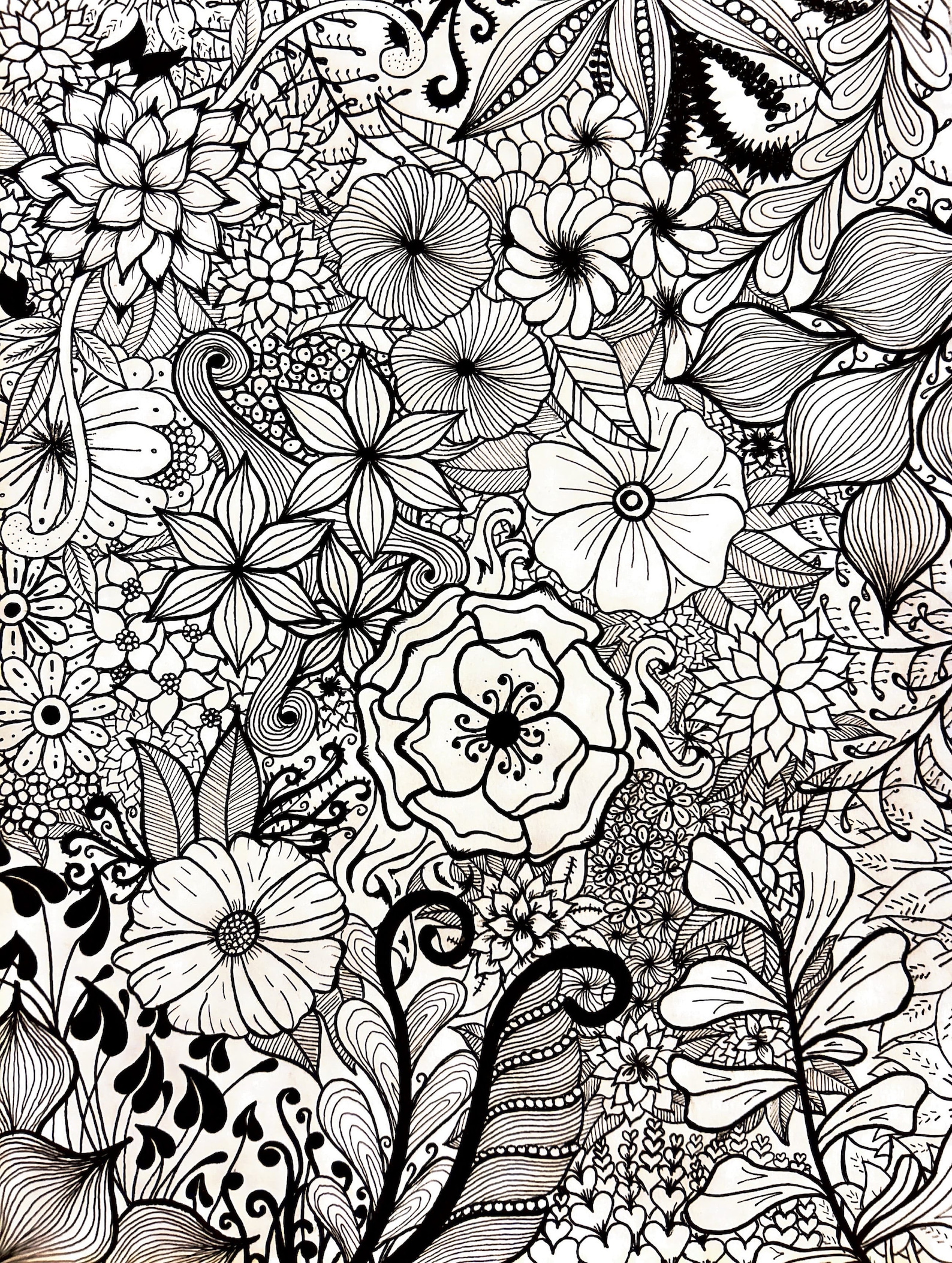 Plants on Plants Doodle Adult Coloring Page - Etsy