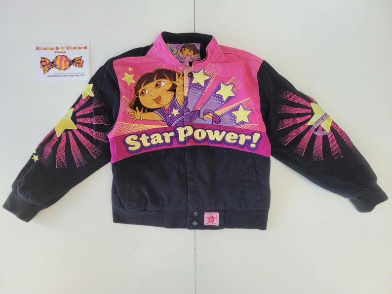 Dora the Explorer Bomber Jacket Y2K 00s Girls JH Designs Colourful ...