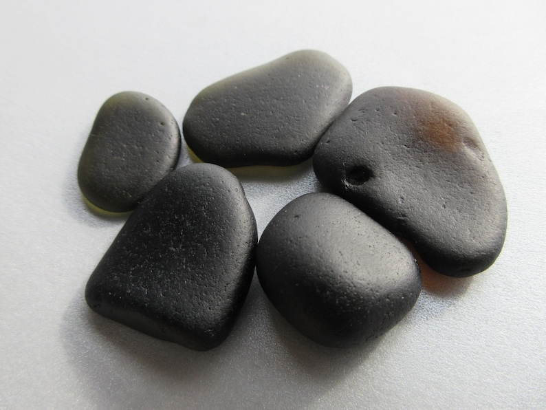 5 Pirate Black Sea Glass - Rare Black Sea Glass - Prince Edward Island ...