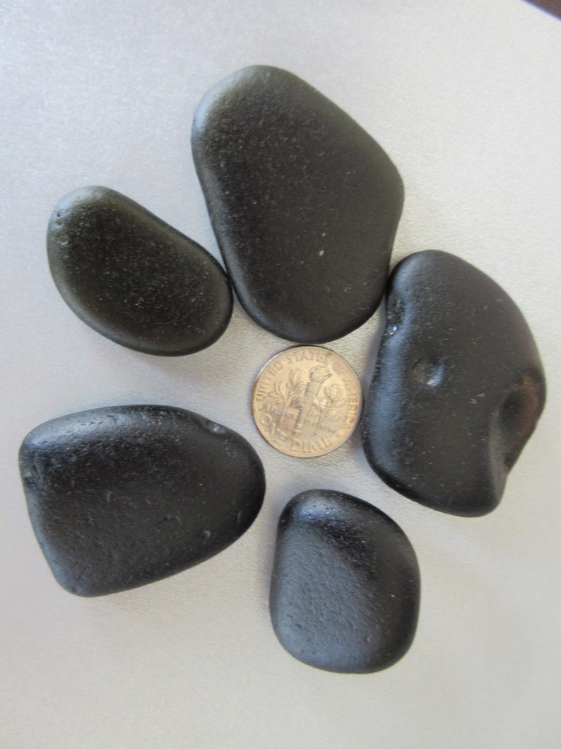 5 Pirate Black Sea Glass - Rare Black Sea Glass - Prince Edward Island ...