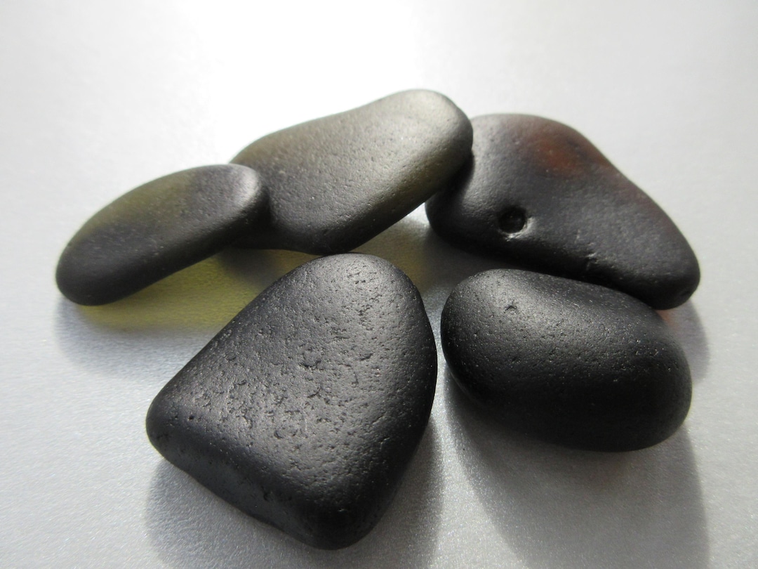 5 Pirate Black Sea Glass - Rare Black Sea Glass - Prince Edward Island ...