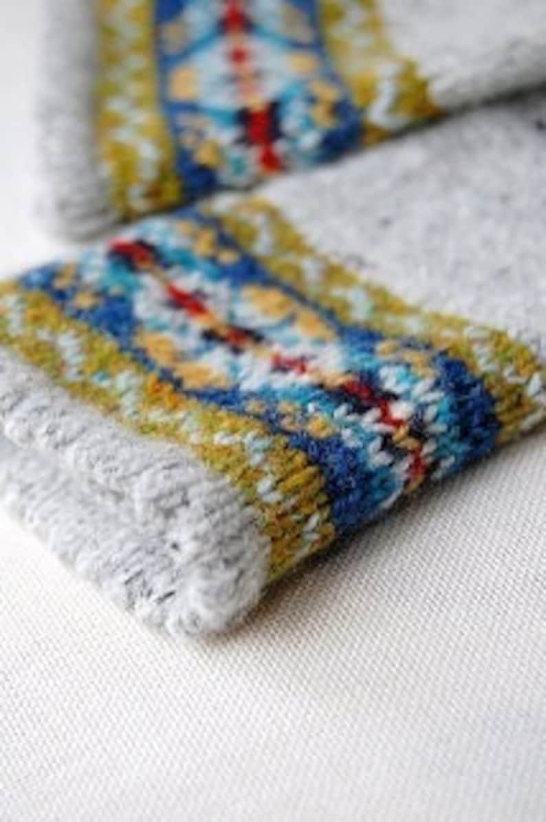 Grey Fair Isle Mitts Knitting Pattern - Etsy Australia