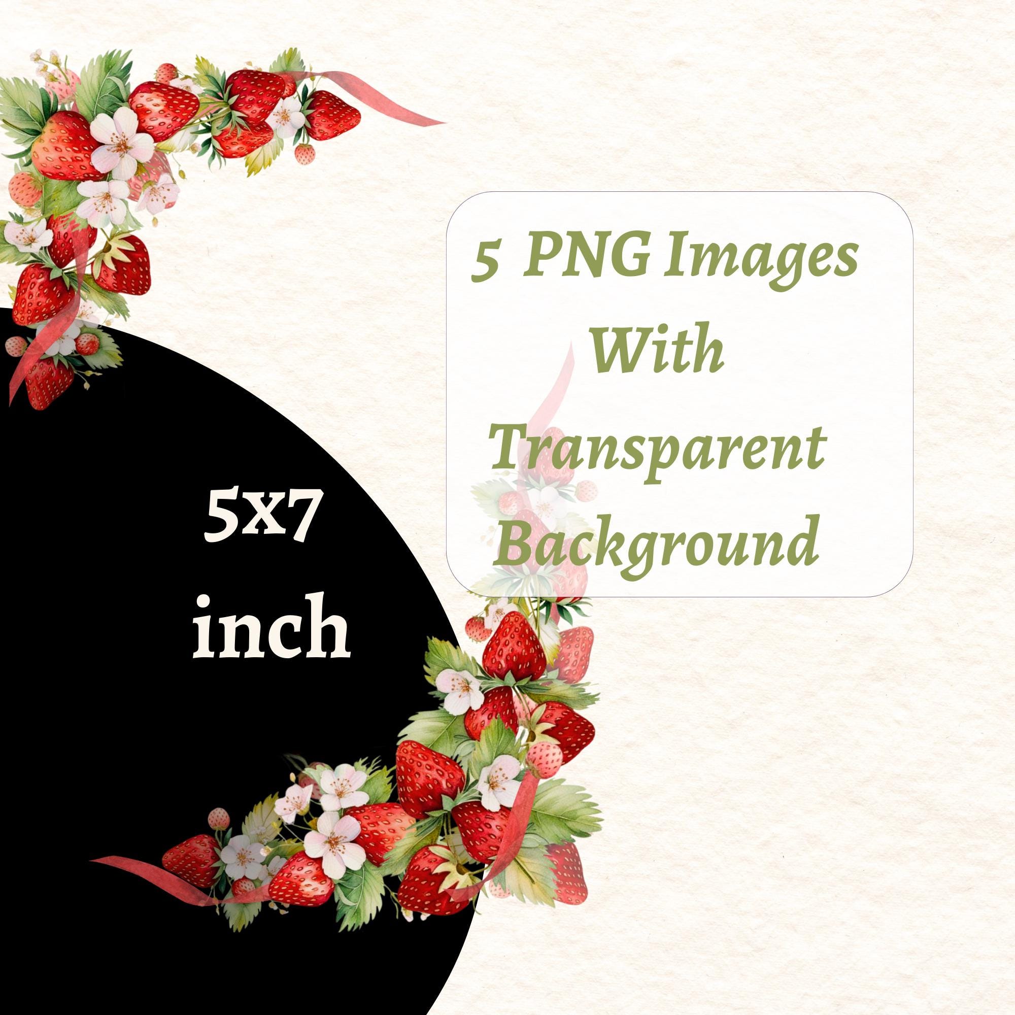 Red Strawberries Clipart Watercolor Strawberry Flower Frames Spring ...