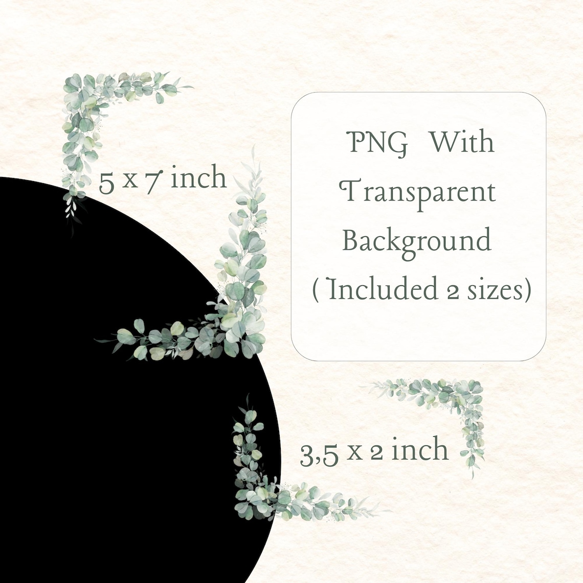 Eucalyptus Leaves Frame Clipart, Greenery Watercolor Border, Green ...